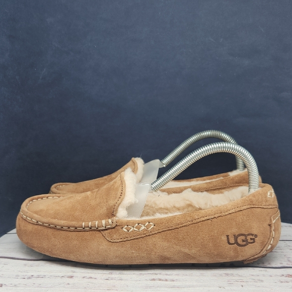 UGG | Shoes | Ugg Euc Ansley Water Resistant Slippers Loafers Size Womens 9 Chestnut Brown ...